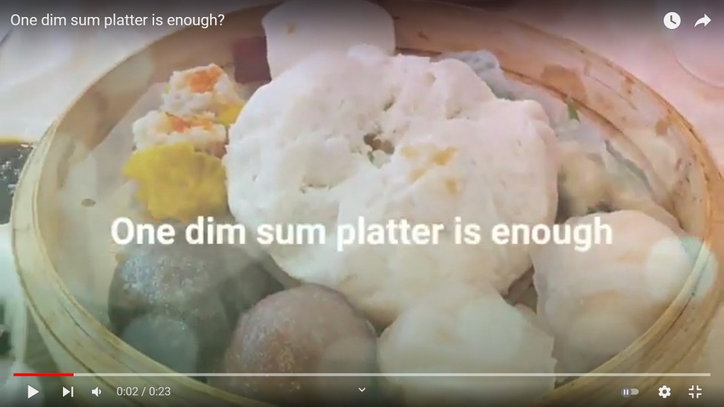 “One dim sum platter is enough?” snapshots video of Frank